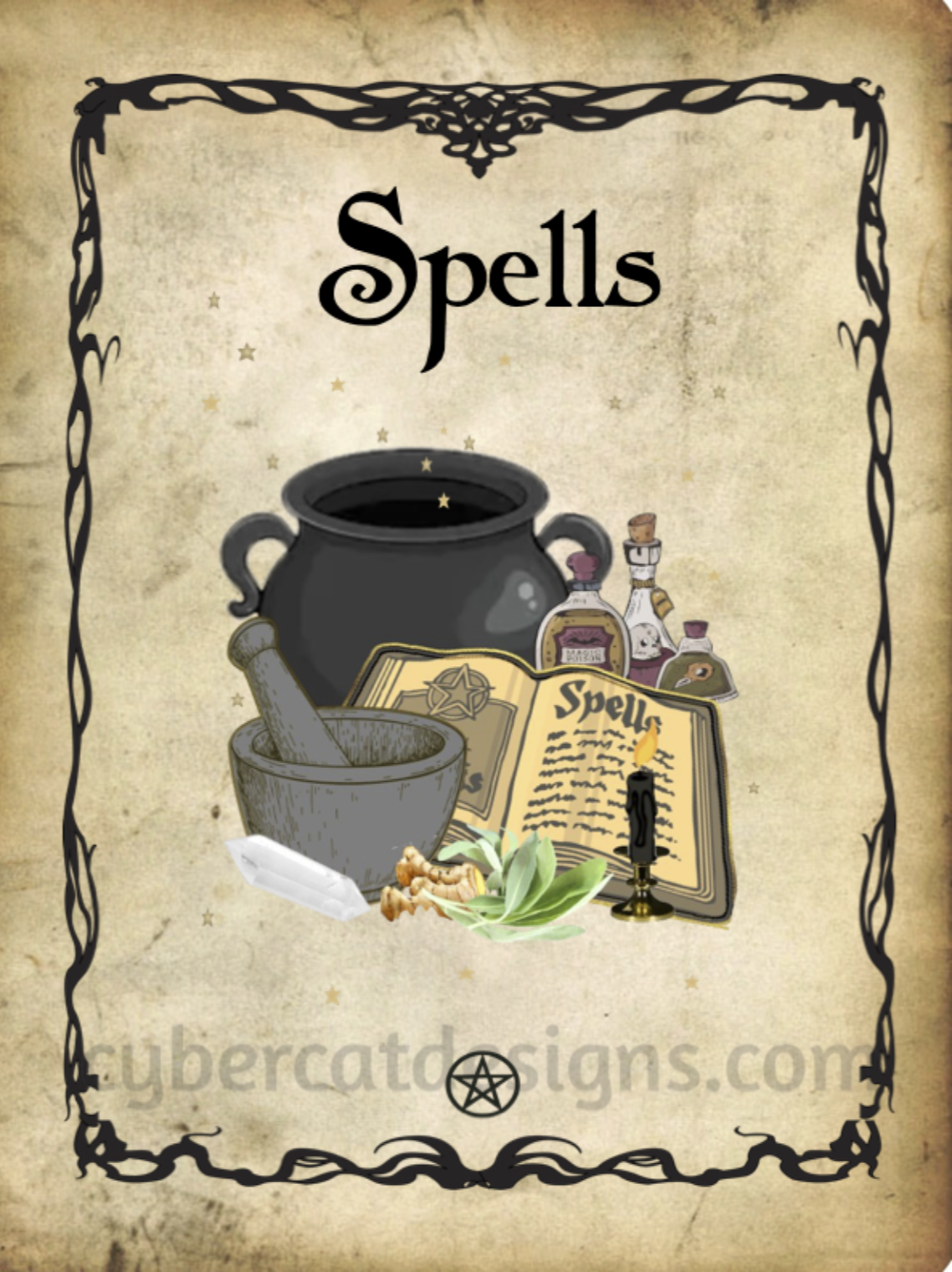Spells Divider Page | Book of Shadows