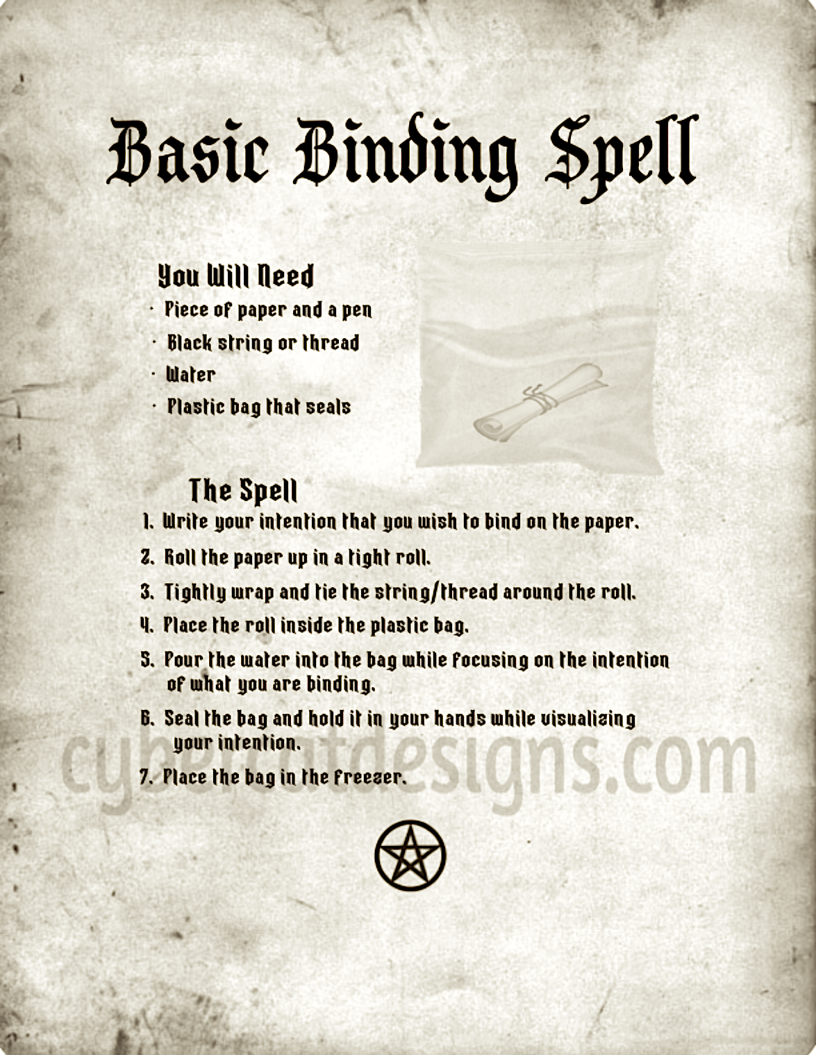 Basic Binding Spell II (Monochromatic) | Book of Shadows