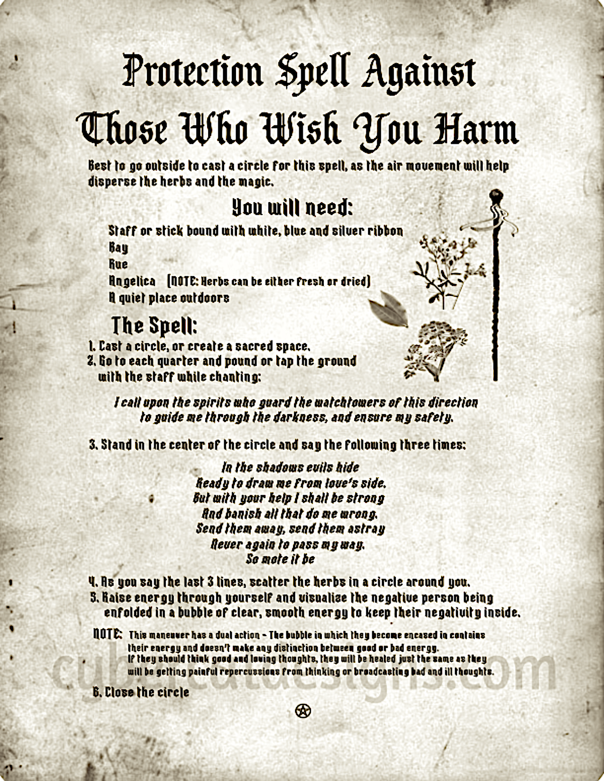 Protection Spell Against Those Who Wish You Harm II (Monochromatic ...