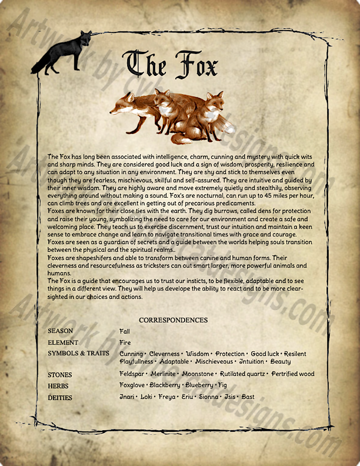The Fox Spirit Animal | Book of Shadows
